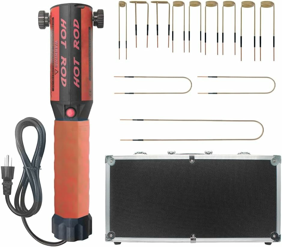 Набор индукционных нагревателей — ручной магнитный индукционный нагреватель с 12 катушками для удаления ржавых винтов, 1200 Вт, 220 В (оранжевый)