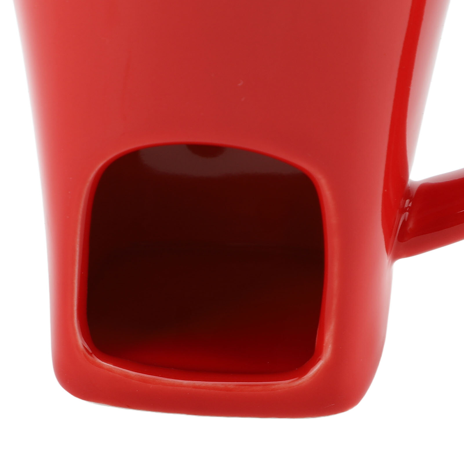 Кружка для фондю с шоколадом, керамическая кастрюля для подогрева масла, принадлежности для плавления шоколада с вилкой для кухни, красная