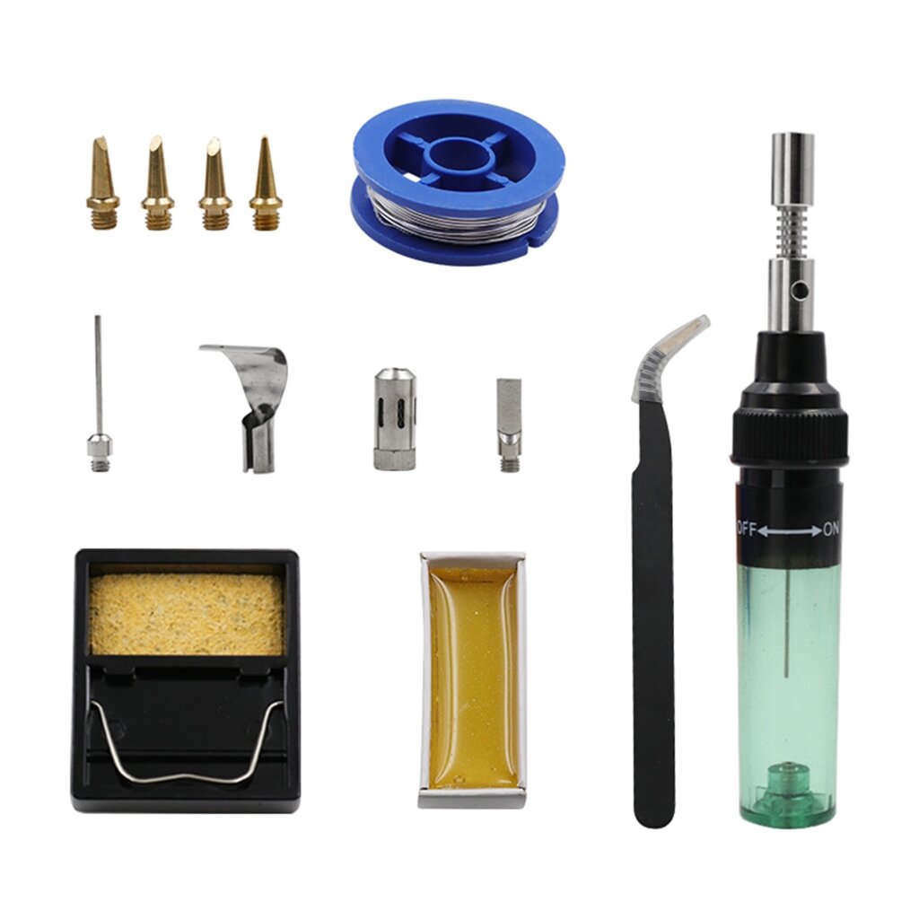 Набор паяльников 12 в 1, бутановый паяльник - беспроводной многоцелевой комплект с 4 сменными наконечниками для ручек - для сварки
