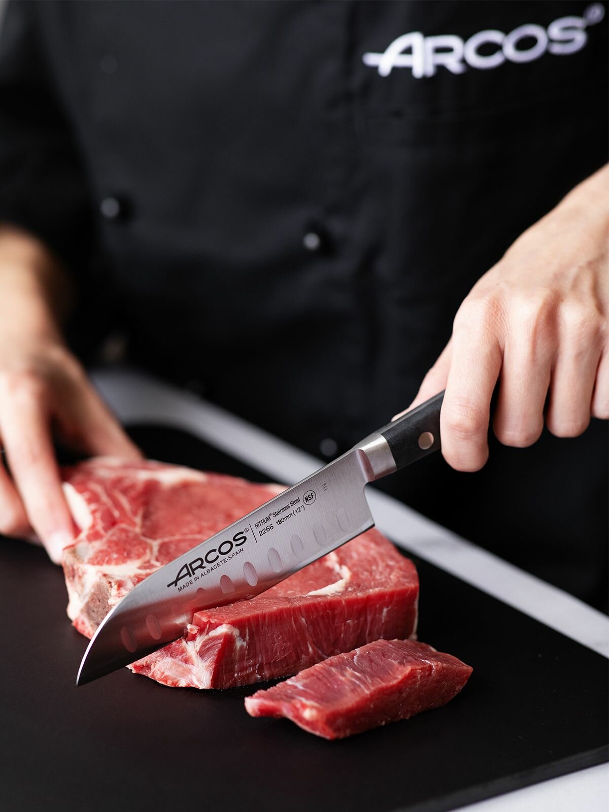 Arcos Opera Нож кованый японский Сантоку18см с ручной заточкой SilkEdge 12 градусов, Испания