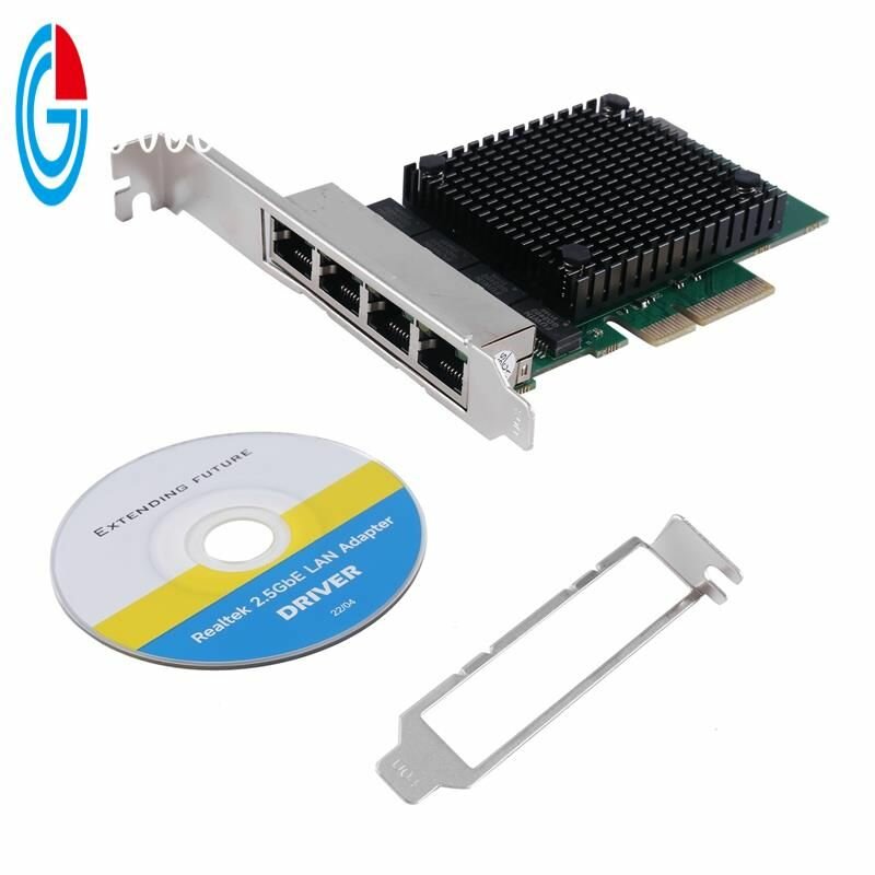 (K T N M) PCIE X4 2.5G Gigabit Network Card RTL8125B 4-портовая сетевая карта Ethernet Настольный сервер Сетевая