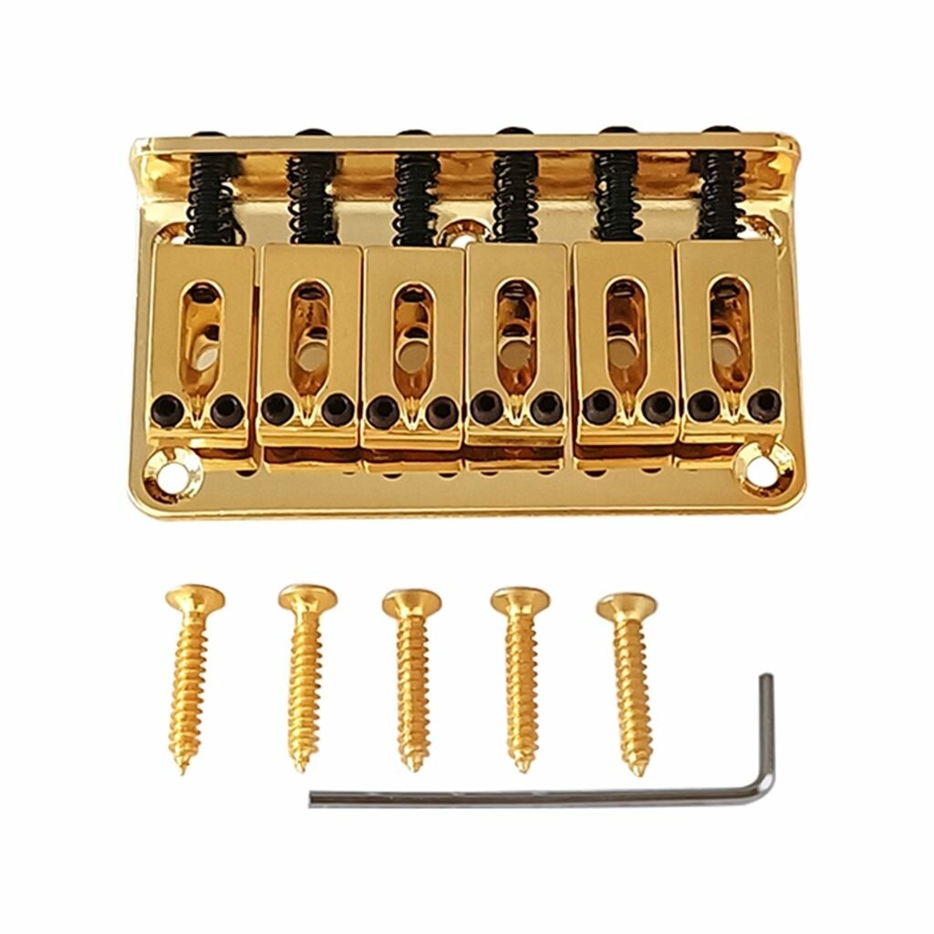 Гитарный бридж, 6-струнный фиксированный хардтейл из цинкового сплава с 5 крепежными винтами для электрогитары