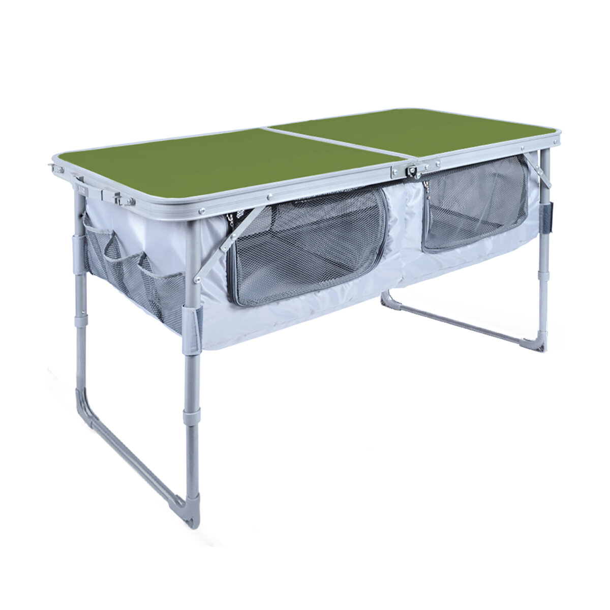 Стол складной с полкой Nika, пластик влагостойкий, 102 x 50 см, хаки