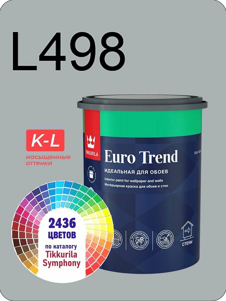 Краска для обоев Tikkurila Euro Trend 0,9л. насыщенные оттенки L498