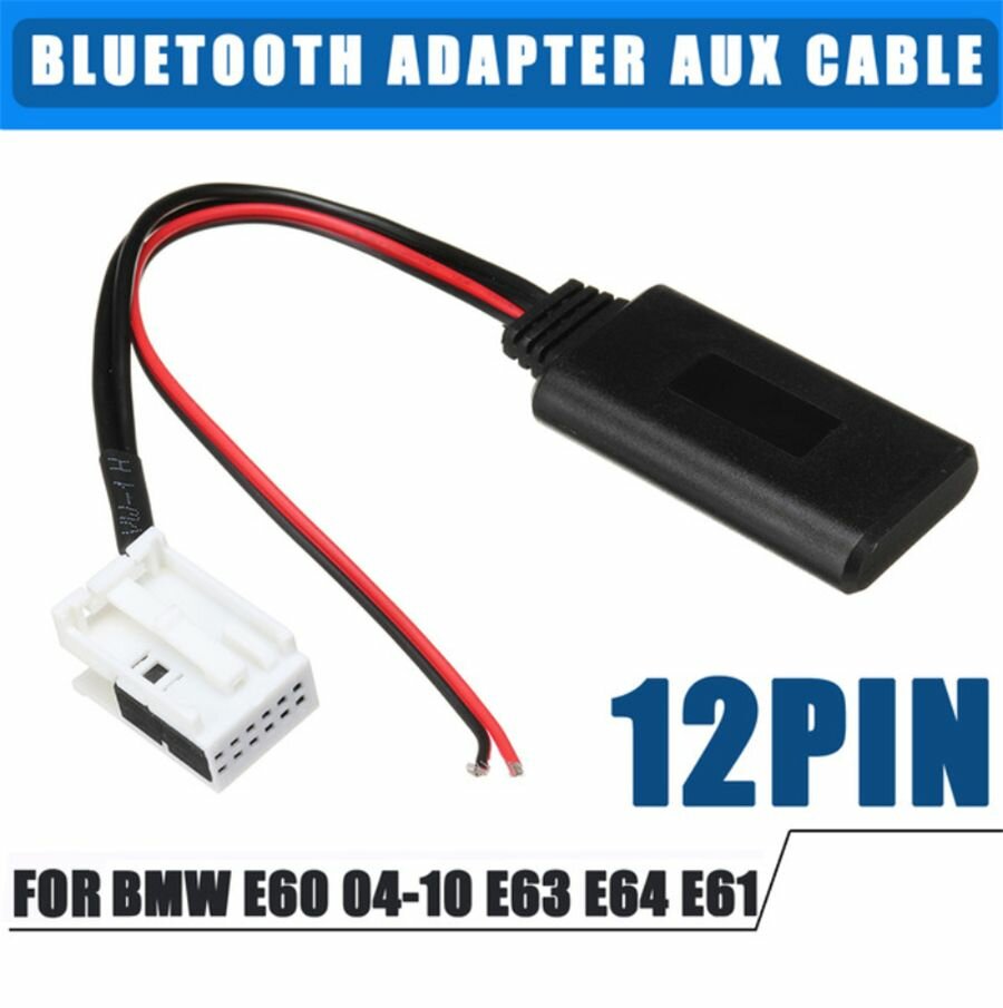 12Pin Bluetooth 4.0 Аудиоадаптер Aux Wire Кабель Для BMW E60 04-10 E63 E64 E61 — фото 1