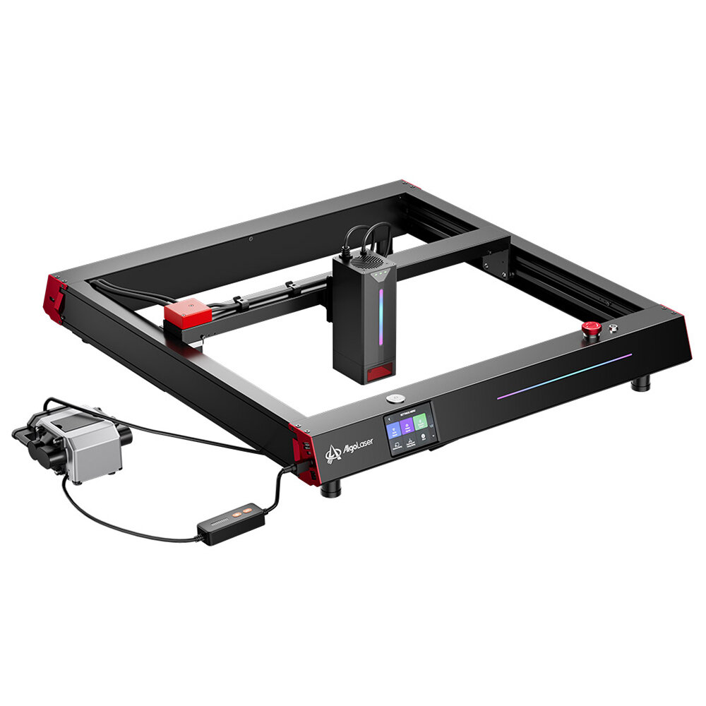 Algolaser Delta 40W Engraver ALM-40BD черный+красный с автонасосом поддува 500+цветов 3.5' IPS экран APP/удаленный контроль/оффлайн работа алюминиевый сплав 425x415mm 30000mm/min 40000mm/min 81x62x172mm 450±5nm 75mm 0.175x0.15mm 32G TF-карта USB Type-A