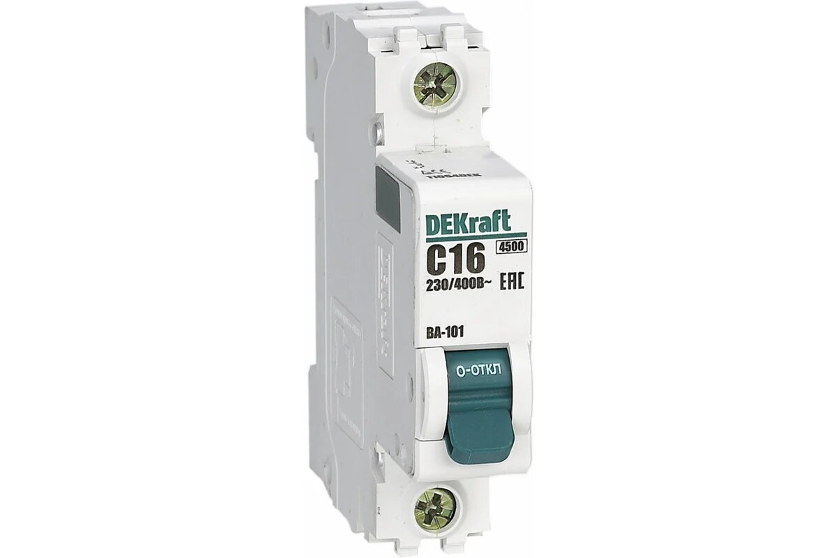 Автоматический выключатель 1Р 16А (C) 4,5кА, DEKraft "11054DEK"