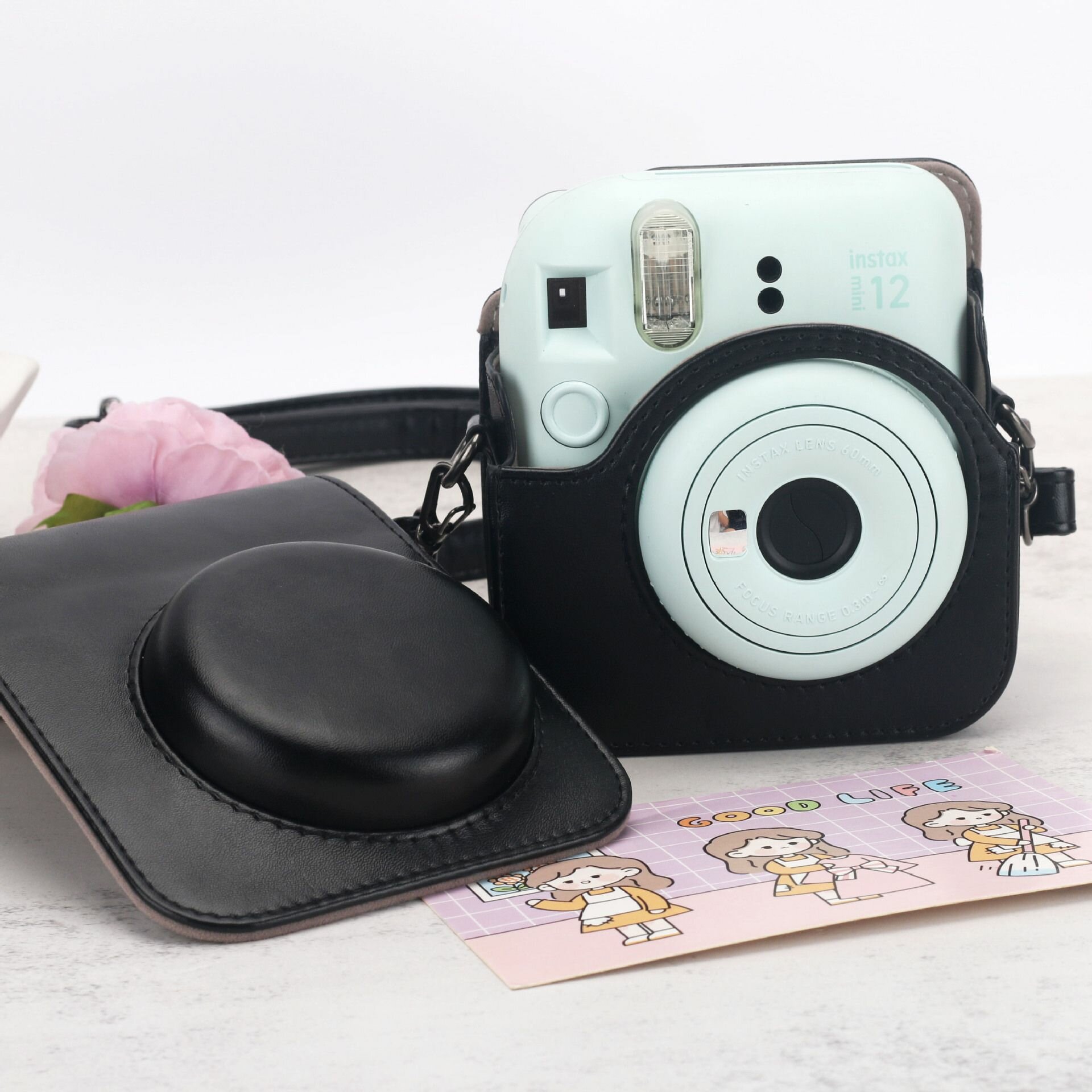 Cумка Чехол для фотоаппарата Fujifilm Instax mini 12, с карманом для аксессуаров и регулируемым ремешком