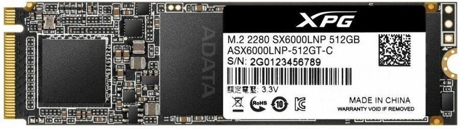 512 ГБ SSD M.2 накопитель A-DATA XPG SX6000 Lite (ASX6000LNP-512GT-C)