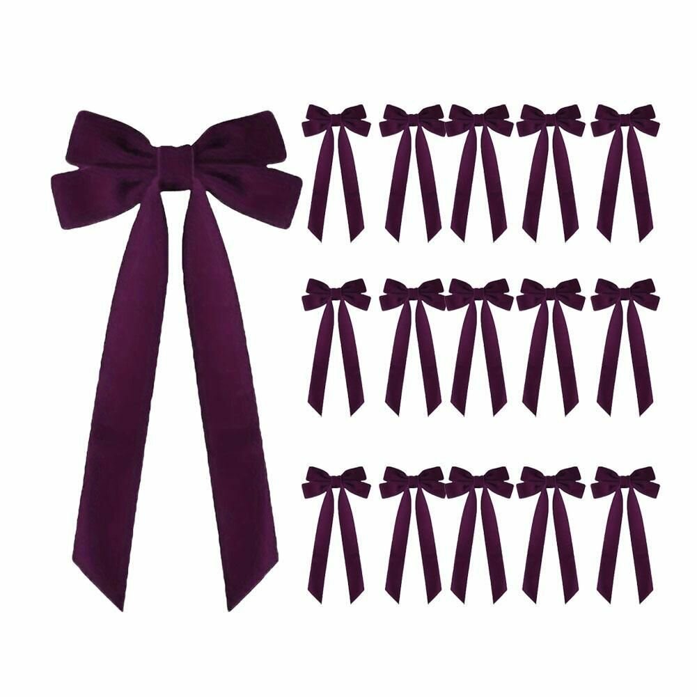 16 шт. двойных бархатных бантов, украшения для рождественского венка