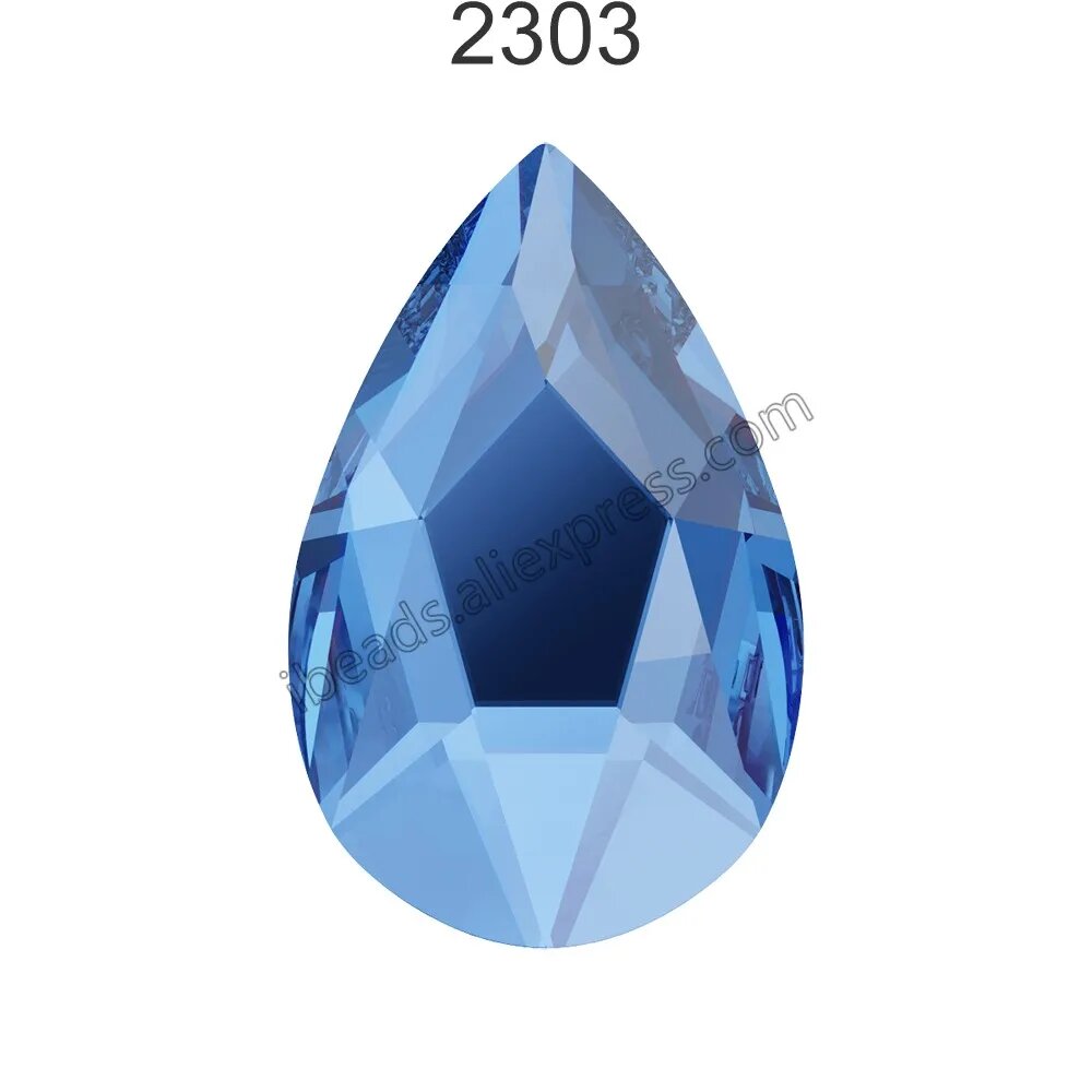 Стразы Swarovski 2303, синий Sapphire 206 F, 8x5 мм