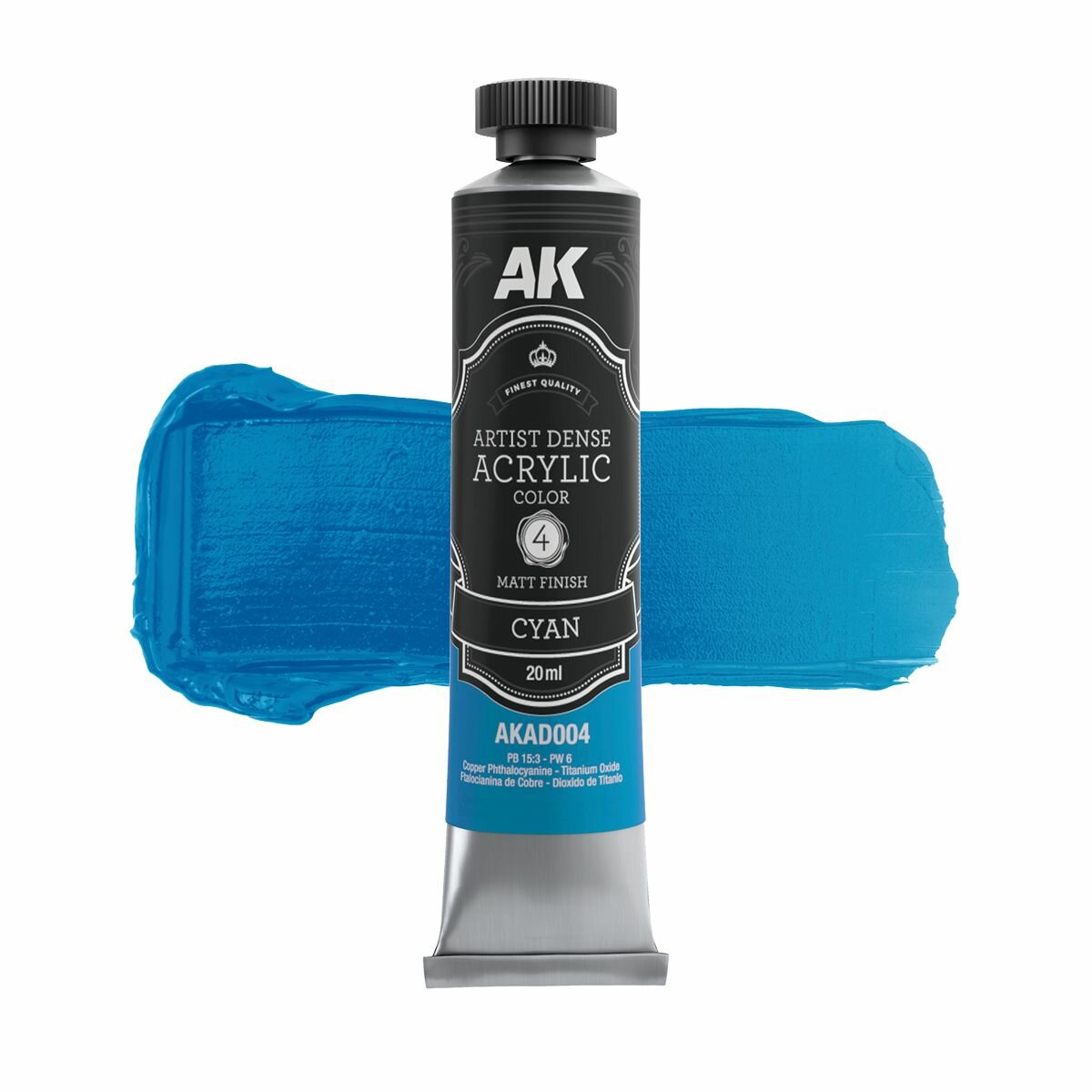 Краска для моделирования AK Interactive - Artistic Dense Acrylic - Cyan