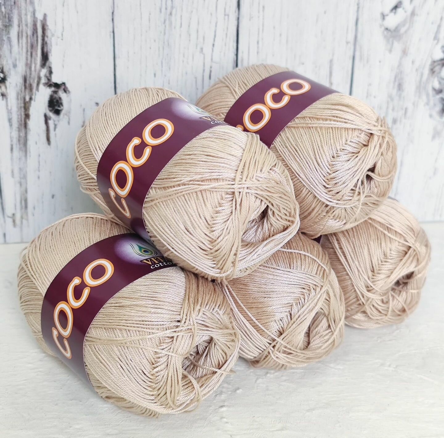 100% хлопок Vita cotton Коко/Coco 50гр*240м*5шт св. беж 3889