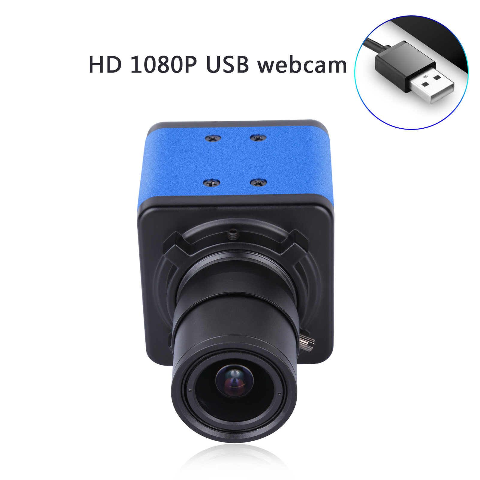 1080P HD Camera Computer Webcam 2 Megapixels 5X Optical Zoom 155 Degree Wide Viewing Manual Focus Auto Exposure Compensation with Microphone USB Plug & Play for Video Conference Online Teaching Chatting Live Webcasting