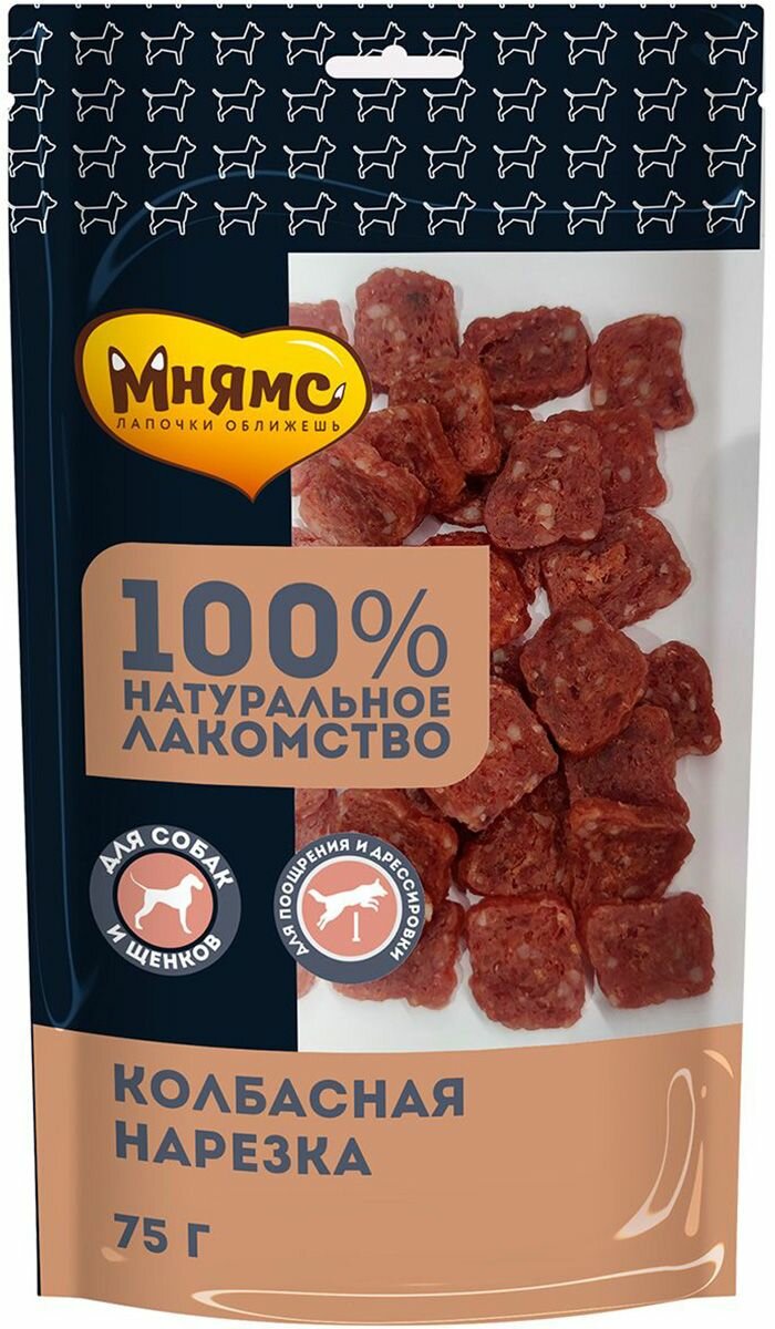Лакомство Мнямс для собак колбасная нарезка, 75 гр