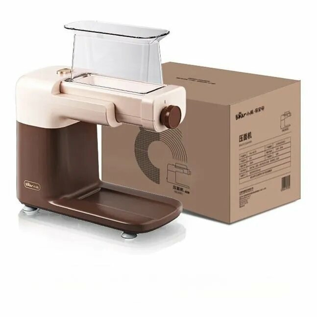 Электрическая тестораскатка Bear, коричневая, 3 уровня регулировки толщины