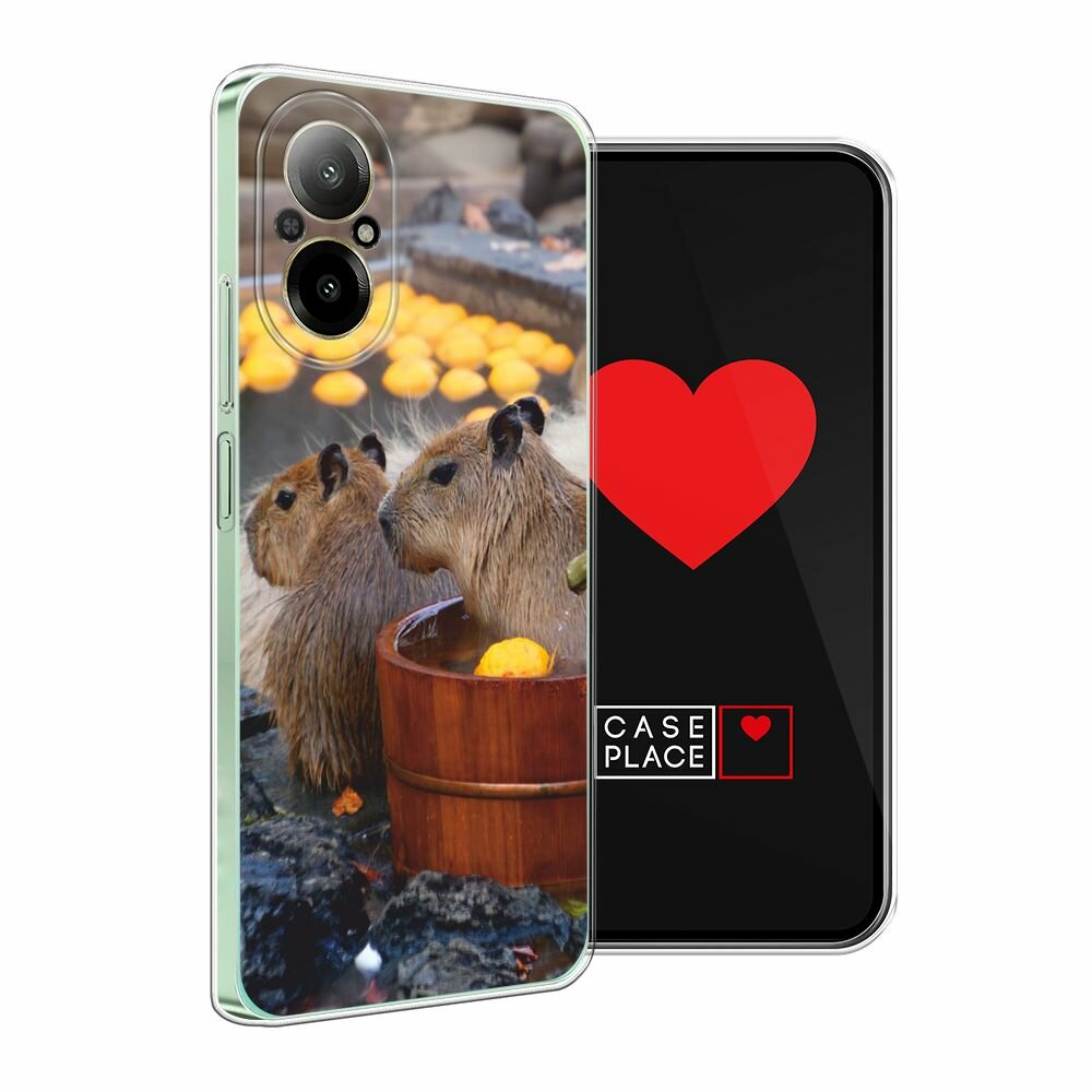 Чехол на Realme C67 4G / Реалми C67 4G с принтом "Капибары отмокают" — фото 1