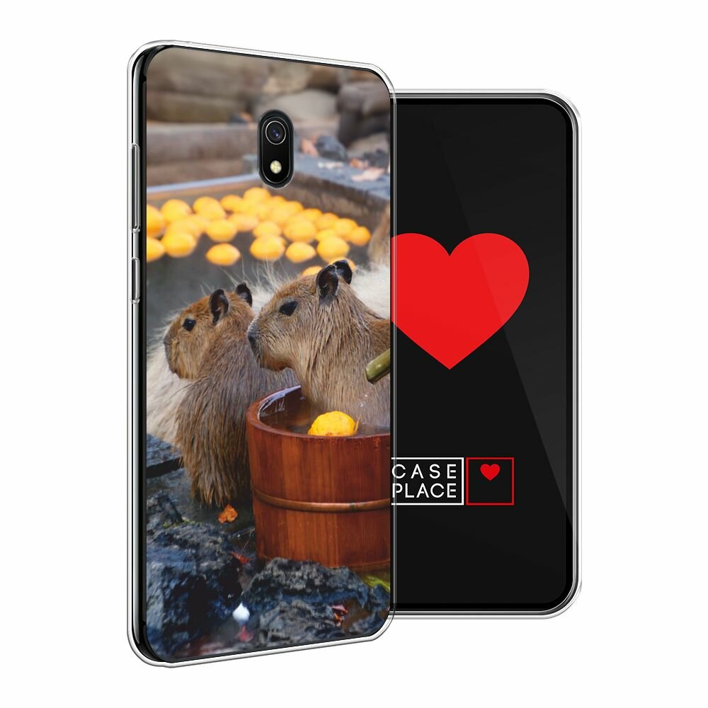Чехол на Xiaomi Redmi 8A / Сяоми Редми 8А с принтом "Капибары отмокают" — фото 1