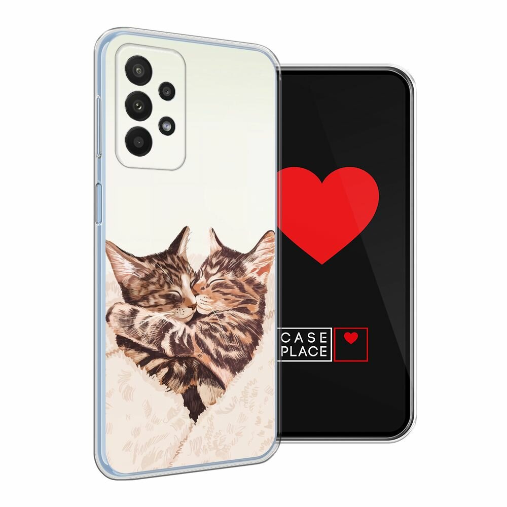 Чехол на Samsung Galaxy A23 / Самсунг Галакси А23 с принтом "Влюбленные котейки - 14 февраля" — фото 1
