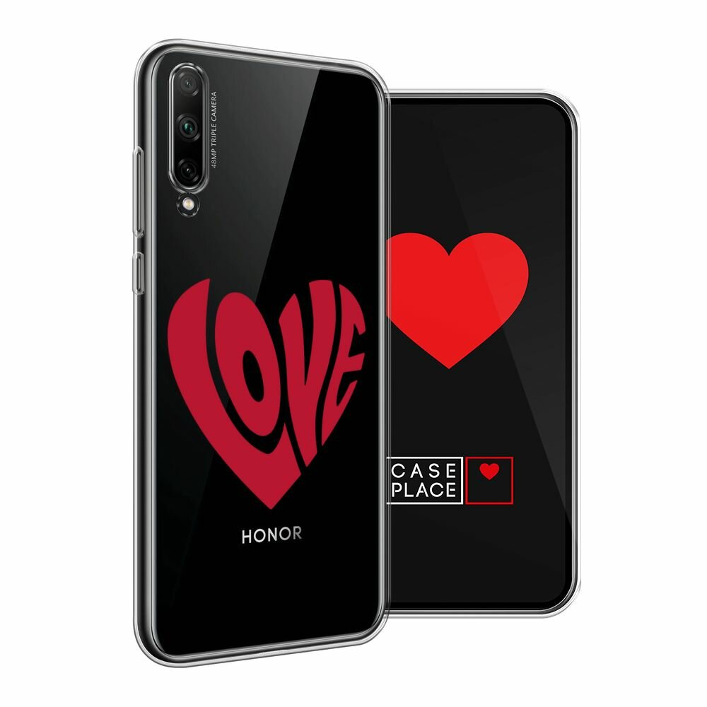 Чехол на Honor 30i / Хонор 30i с принтом "Love heart 2 - 14 февраля", прозрачный — фото 1