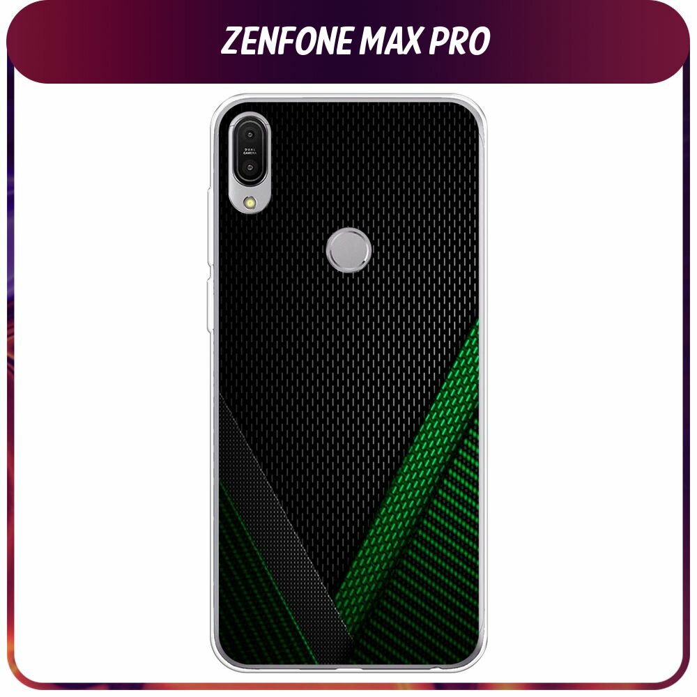 Чехол на Asus ZenFone Max Pro ZB602KL / Асус Зенфон Макс Про ZB602KL с принтом "Зеленый карбон"
