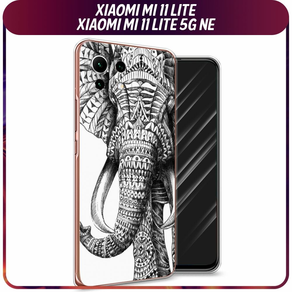 Чехол на Xiaomi Mi 11 Lite/5G NE / Сяоми Ми 11 Лайт/5G NE с принтом слон