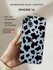 Чехол на Apple iPhone 14 / Айфон 14 с принтом "Черные пятна коровы", прозрачный