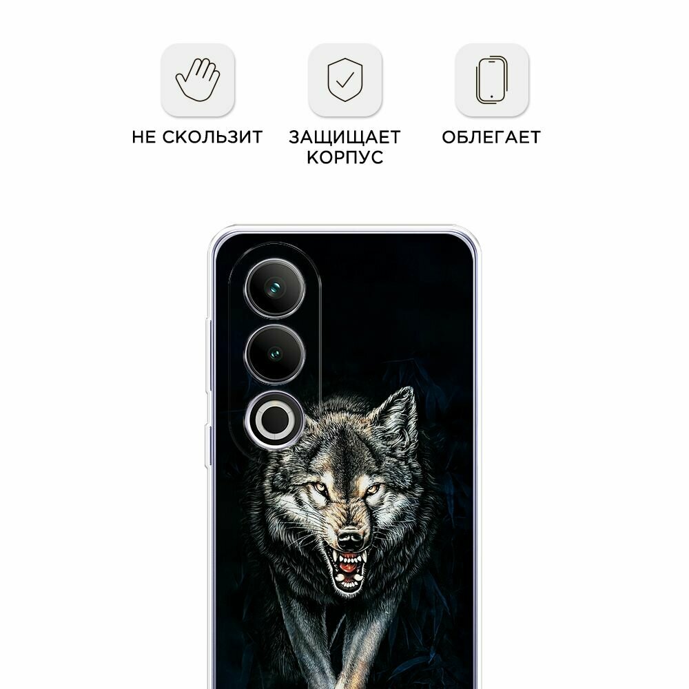 Чехол на Oneplus Ace 3V / Ван Плас Эйс 3V с принтом "Злобный волк из ночи" — фото 1