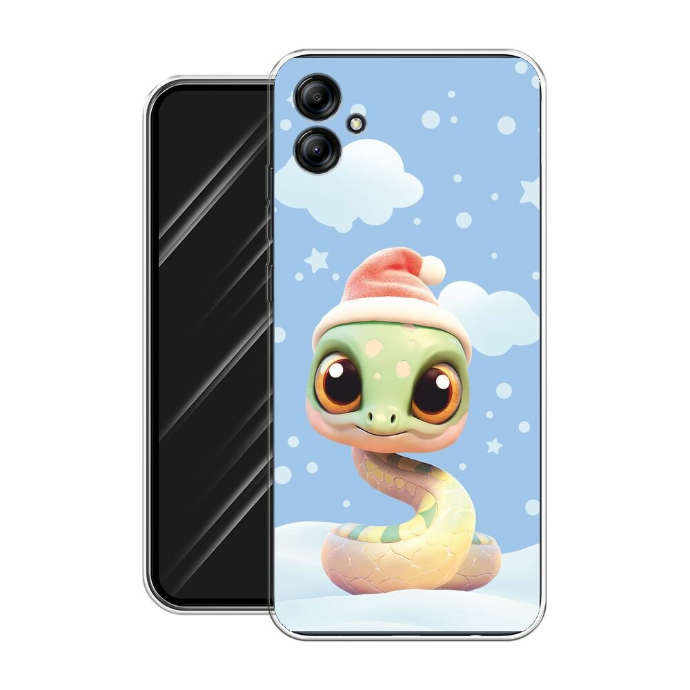 Чехол на Samsung Galaxy A04e / Самсунг A04e с принтом Зимняя змейка 1 — фото 1