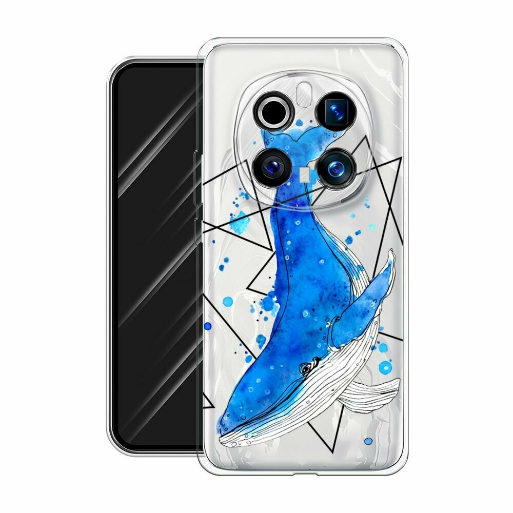 Чехол на Honor Magic 7 Pro / Хонор Мэджик 7 Про с принтом "Кит графика", прозрачный — фото 1