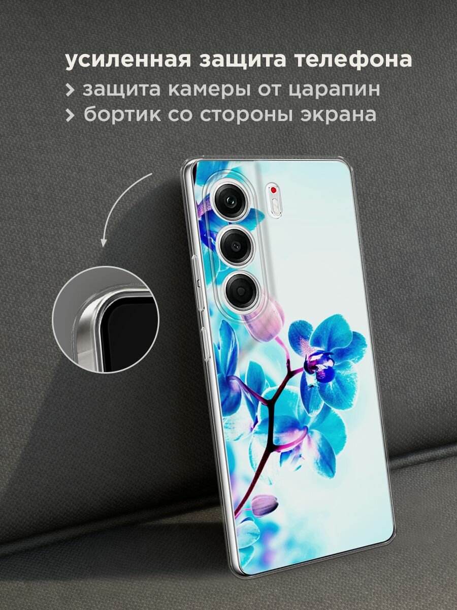 Чехол на Tecno Camon 40 Pro 5G / Текно Камон 40 Про 5G с принтом "Голубая орхидея" — фото 1