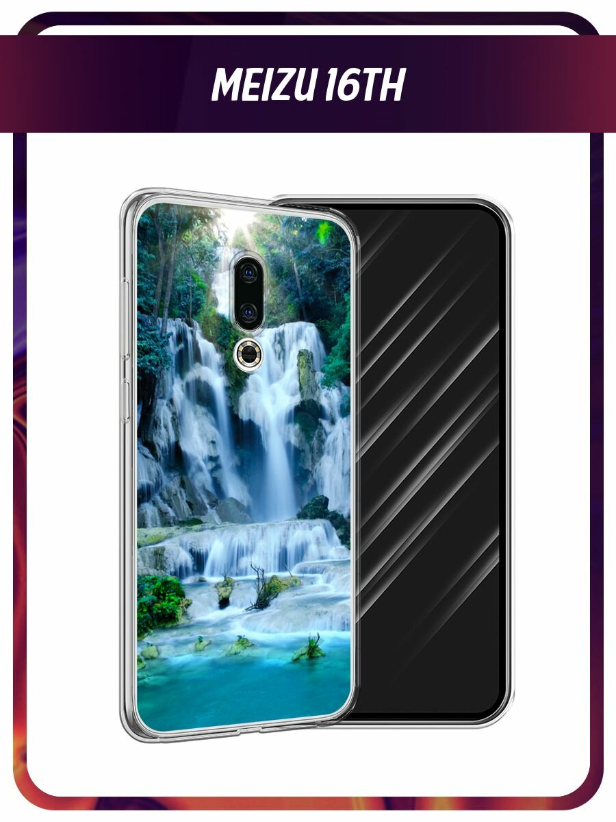 Силиконовый чехол на Meizu 16th / Мейзу 16th с принтом "Водопад 8"