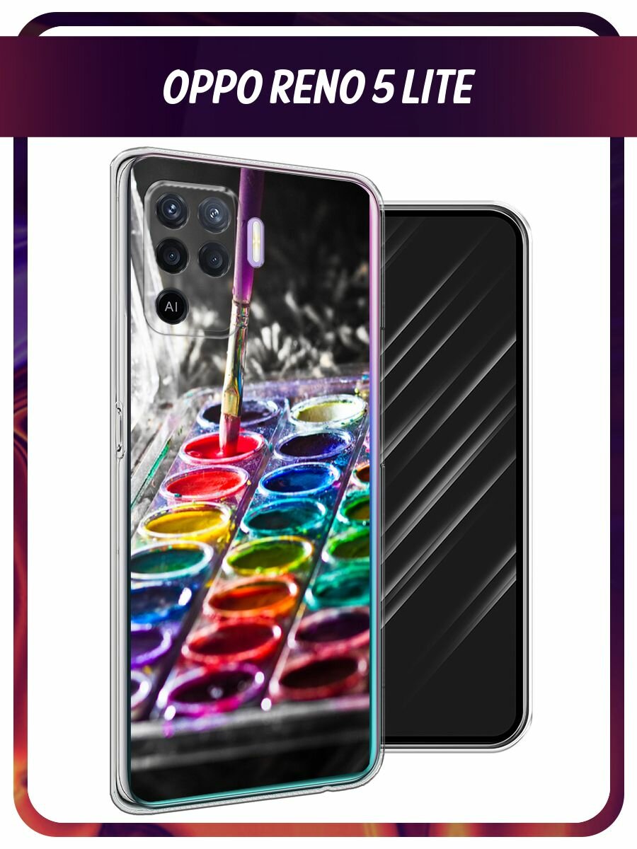 Чехол на Oppo Reno 5 Lite / Оппо Рено 5 Лайт с принтом "Палитра красок"