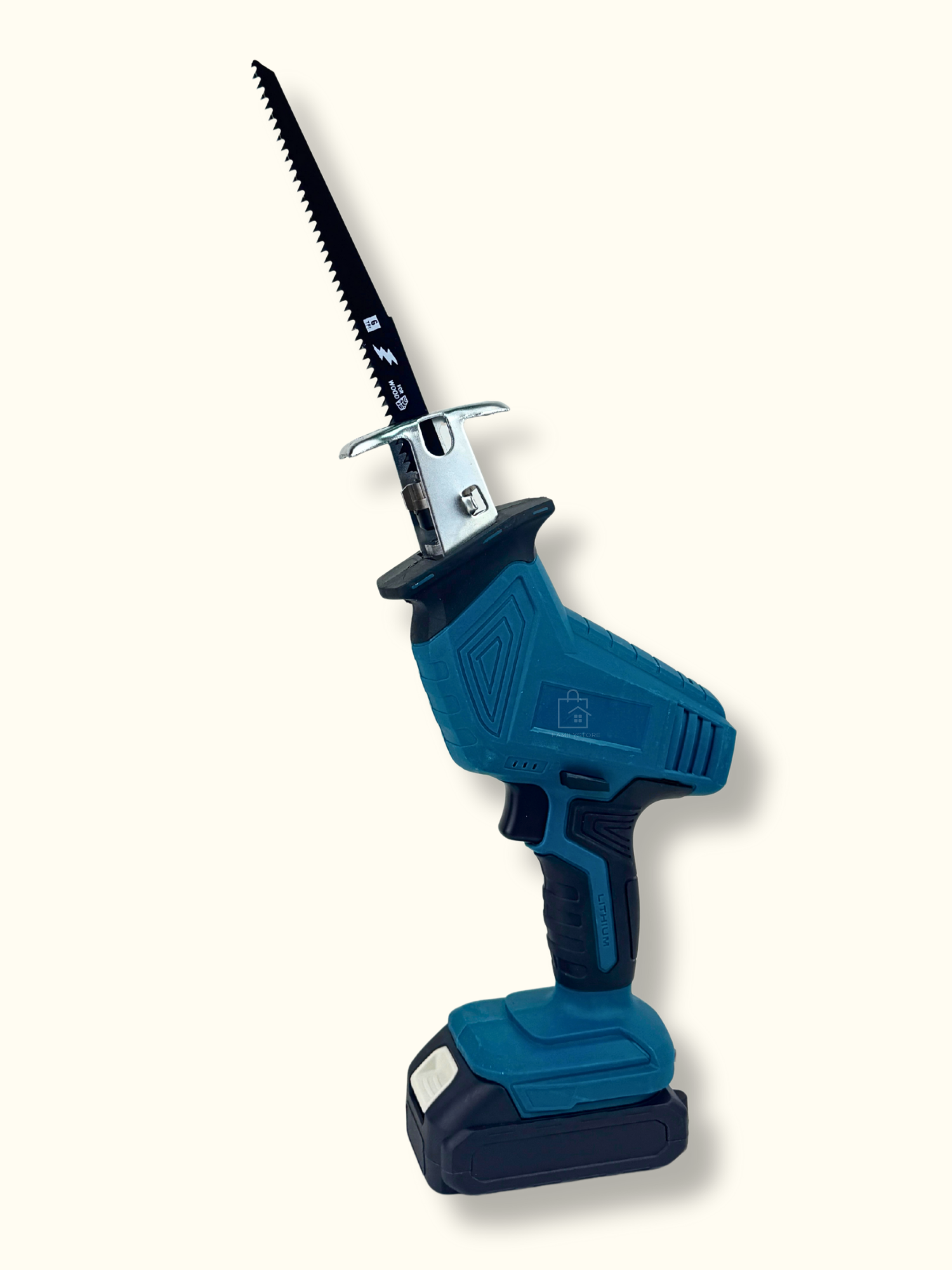 Сабельная пила, 300 Вт, с двумя аккумуляторами, глубина пропила до 30 см