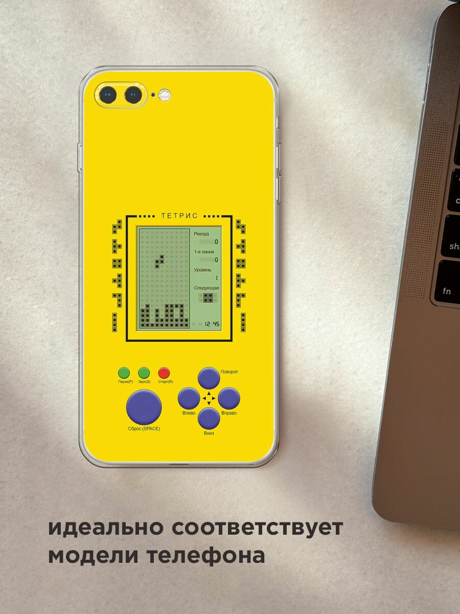 Чехол на Apple iPhone 7 Plus / Айфон 7 Плюс с принтом Желтый тетрис — фото 1