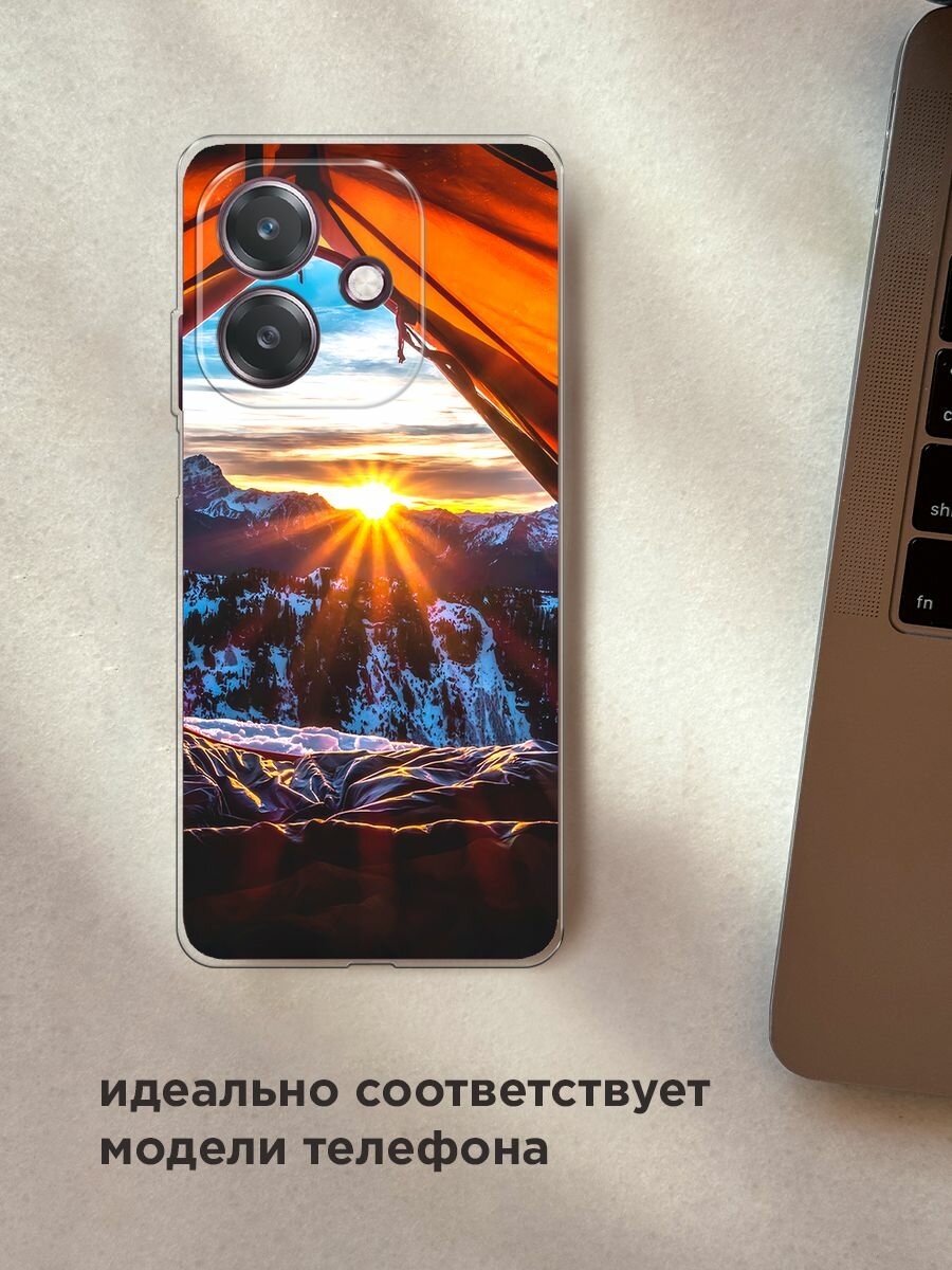 Силиконовый чехол на Oppo A3/A3x / Оппо А3/A3x с принтом "Горы 7" — фото 1