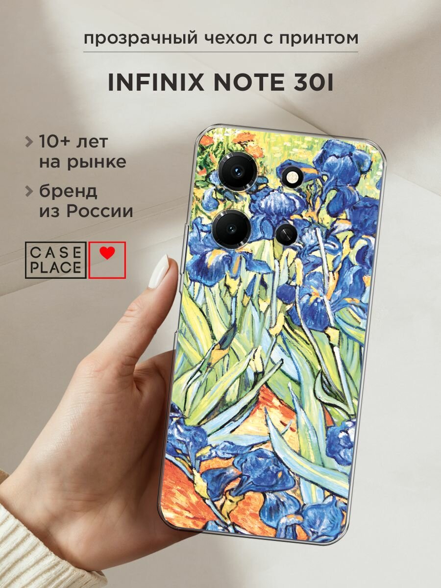 Чехол на Infinix Note 30i / Инфиникс Нот 30i с принтом "Ирисы Ван Гог"