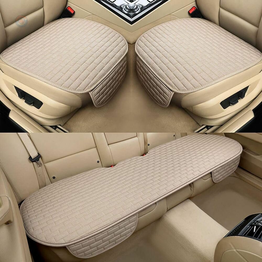 Дышащие чехлы на автомобильные сиденья из льна с противоскользящим эффектом универсальные накидки для водителей, грузовиков и внедорожников