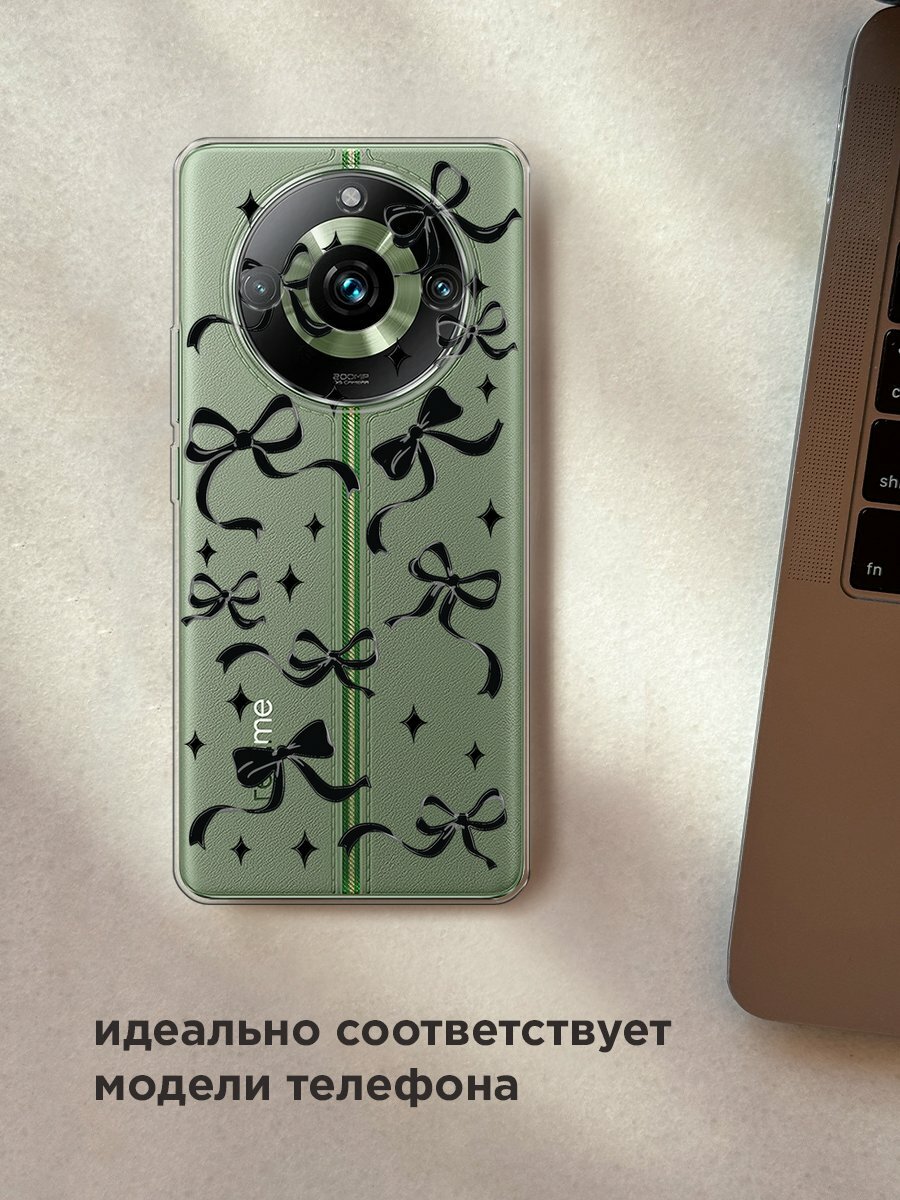 Чехол на Realme 11 Pro / Реалми 11 Про с принтом "Милые чёрные бантики 4" — фото 1