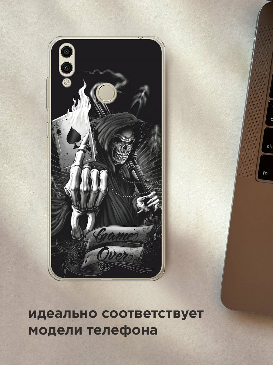 Силиконовый чехол на Honor 8C / Хонор 8С с принтом "Игра закончена" — фото 1