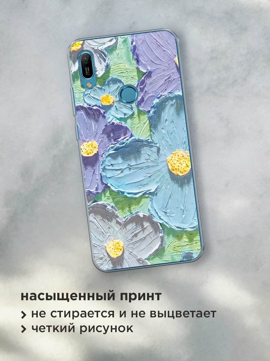 Чехол на Honor 8A/8A Pro/Huawei Y6s/Y6 2019 / Хонор 8А с принтом "Масляные цветы 2" — фото 1
