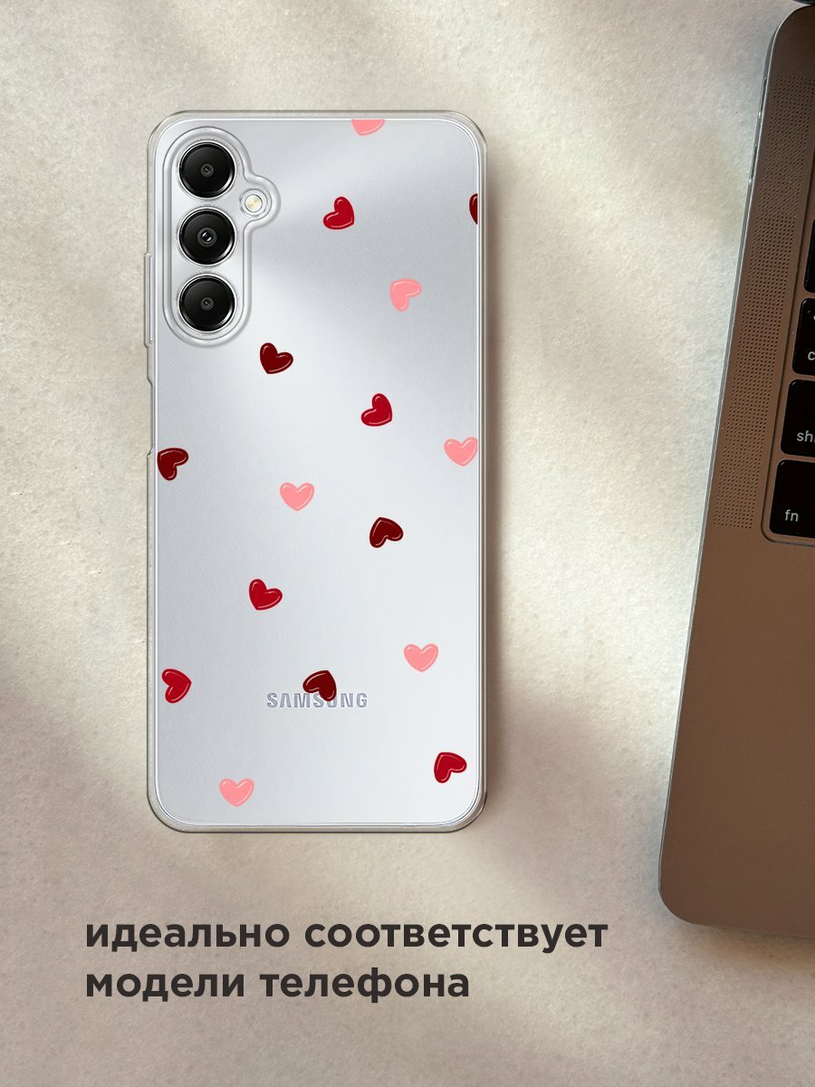 Чехол на Samsung Galaxy A05s / Самсунг Галакси A05s с принтом "Бордовые сердечки 2" — фото 1