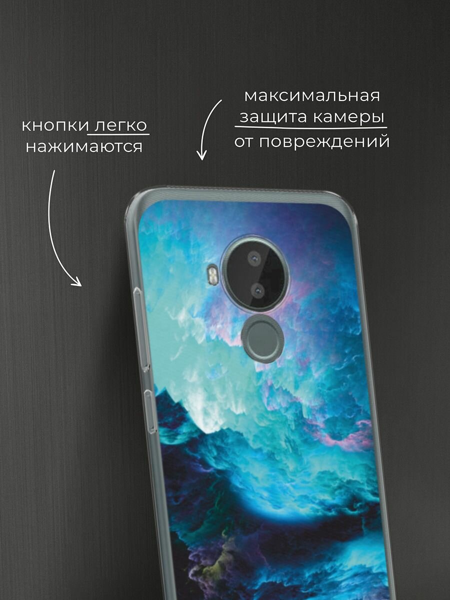 Силиконовый чехол на Nokia C30 / Нокия C30 с принтом "Бирюзовое небо" — фото 1