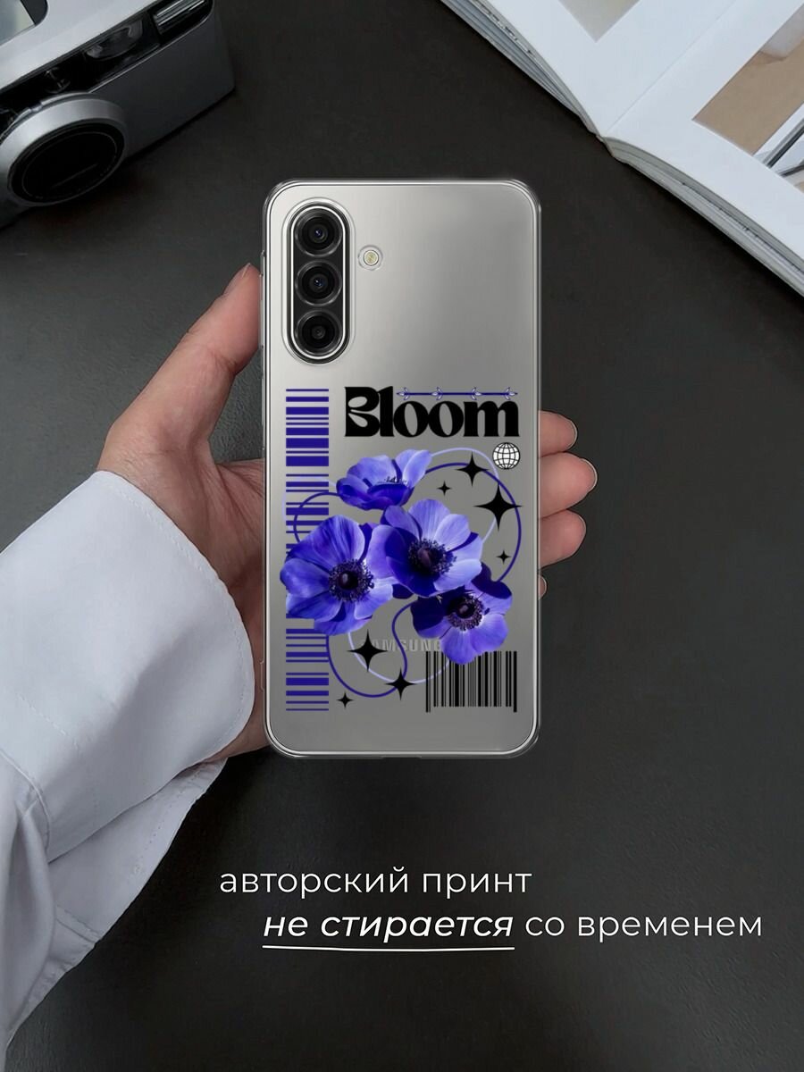 Чехол на Samsung Galaxy A17 / Самсунг А17 с принтом "Завораживающие анемоны", прозрачный — фото 1