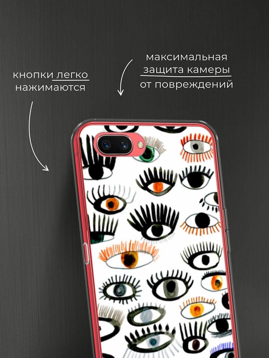 Силиконовый чехол на Oppo A3s / Oppo A3s с принтом "Глаза акварель" — фото 1