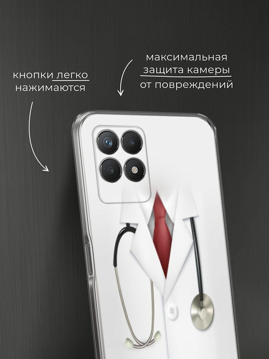 Силиконовый чехол на Realme 8i / Реалми 8i с принтом "Халат врача" — фото 1