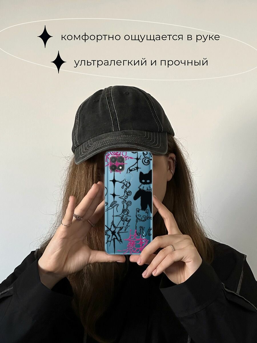 Чехол на Oppo A15/A15s / Оппо А15/A15s с принтом "Готические котики" — фото 1