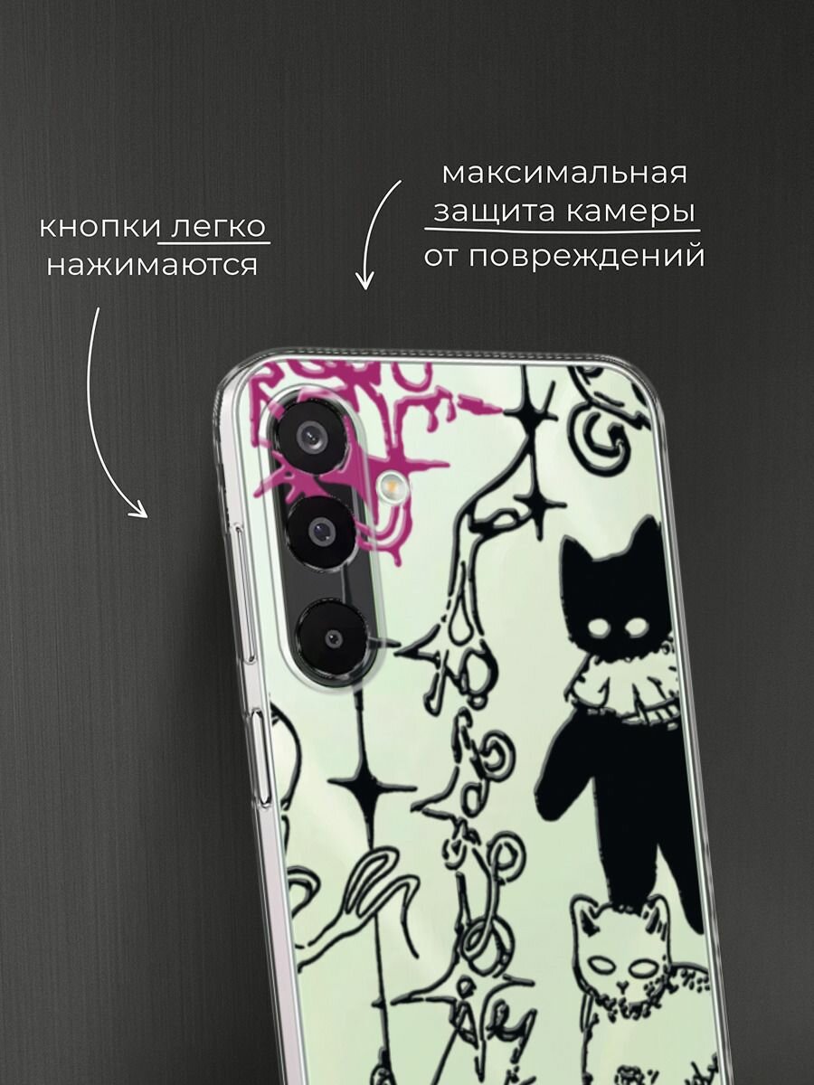 Чехол на Samsung Galaxy M16 / Самсунг Галакси М16 с принтом "Готические котики" — фото 1