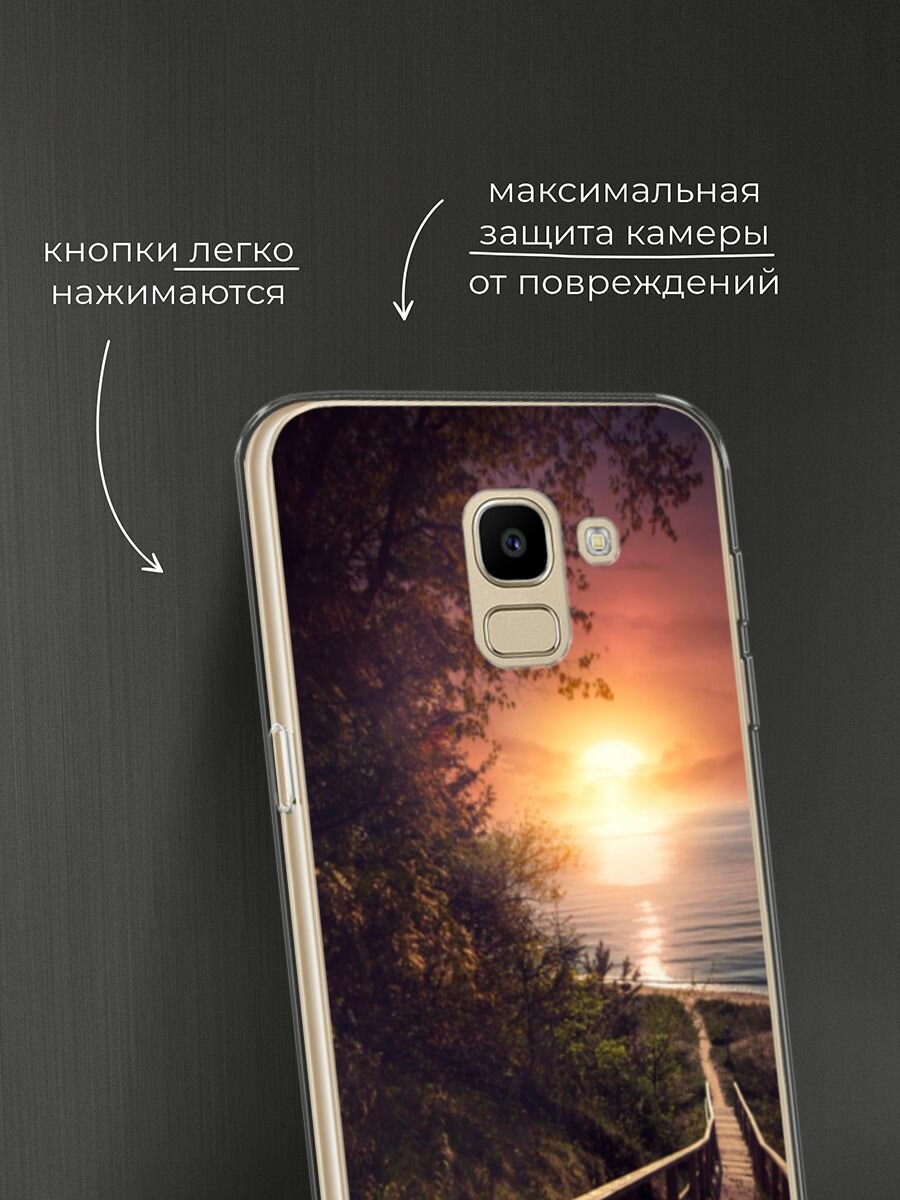 Чехол на Samsung Galaxy J6 2018 / Самсунг Галакси Джей 6 2018 с принтом "Мост у воды" — фото 1