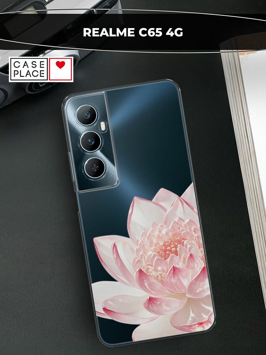 Чехол на Realme C65 / Реалми С65 с принтом "Стеклянный лотос"